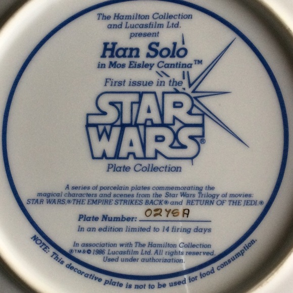 Hamilton | Other | Han Solo In Mos Eisley Cantina Collectors Plate ...